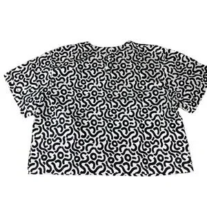 Wildfang | Tops | Wildfang Black White Abstract Squiggle Print Boxy ...